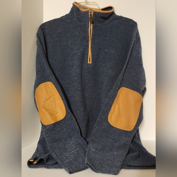 Orvis | Sweaters | Orvis Leather Trimmed Pullover With Patches | Poshmark